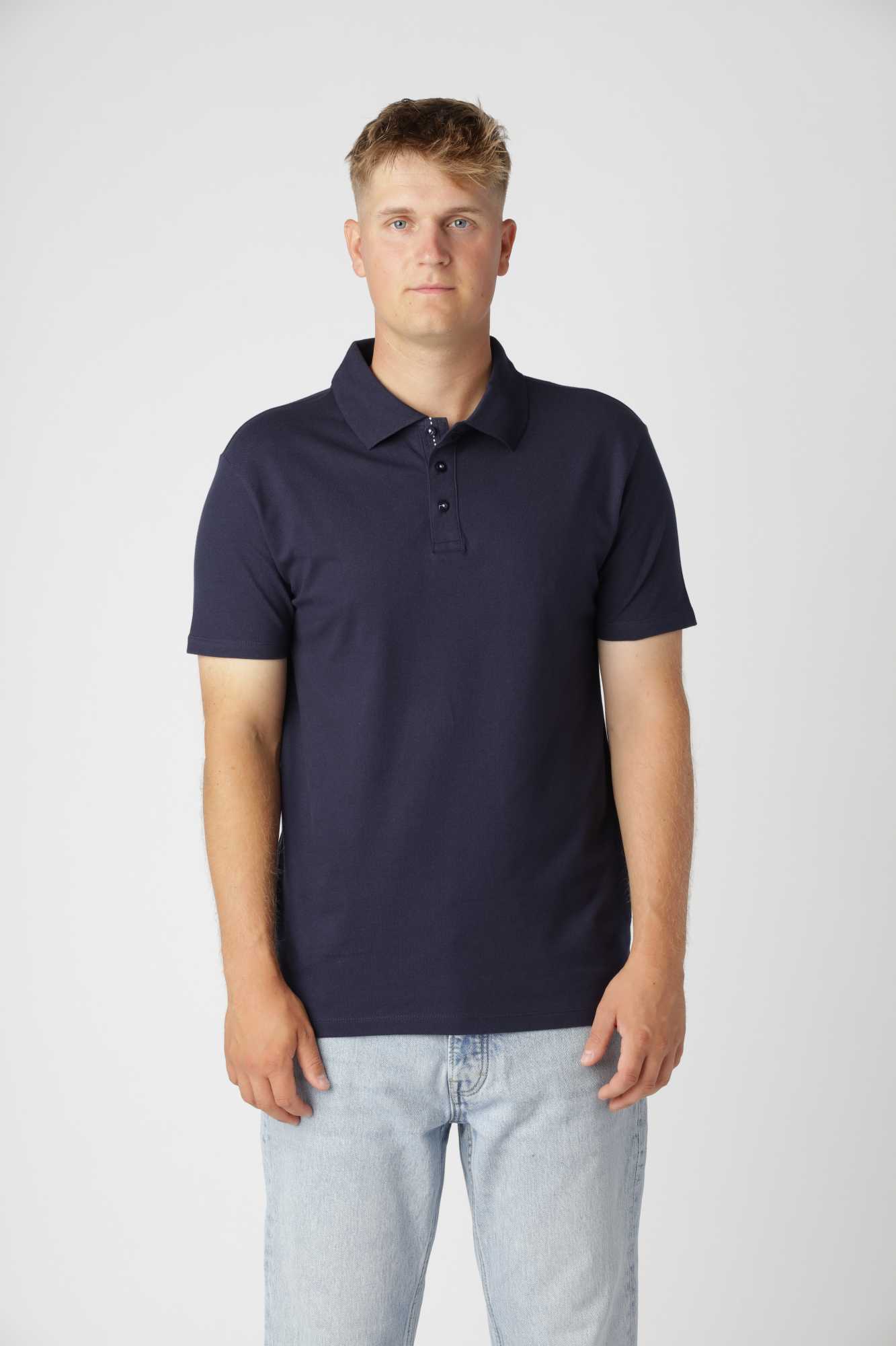 Shape Polo Shirt i Navy | Mørkeblå polo shirt med fitted snit – HiddenTrend
