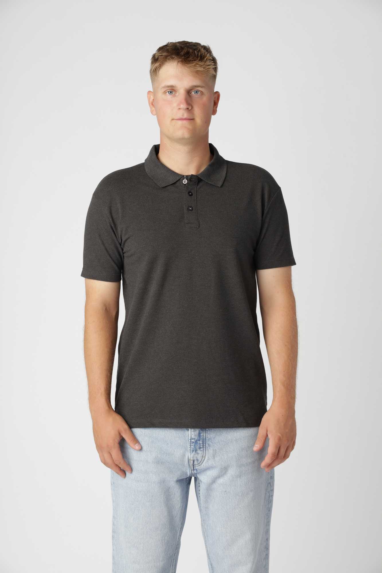 Shape Polo Shirt i Antracit | Mørkegrå slim polo til mænd – HiddenTrend
