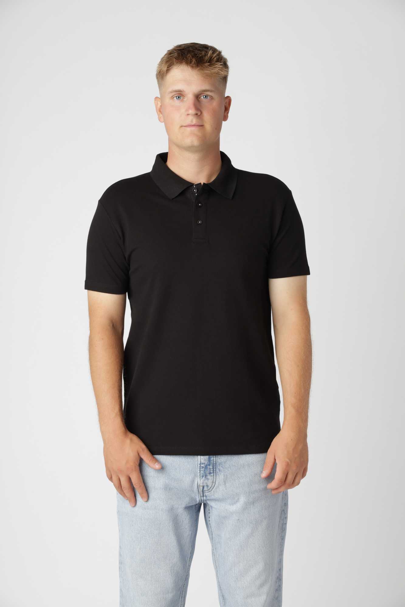 Shape Polo Shirt i sort | Sort slim fit polo til mænd – HiddenTrend